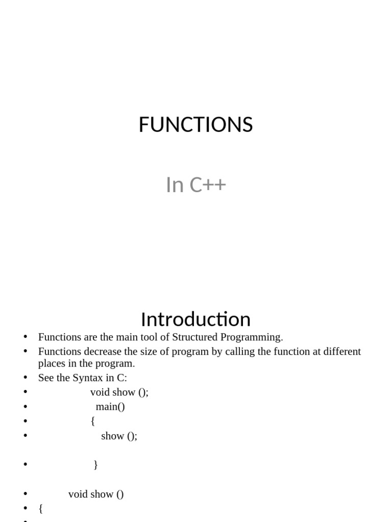 Chapter 4 (Function in C++) | PDF | Parameter (Computer Programming) | C++