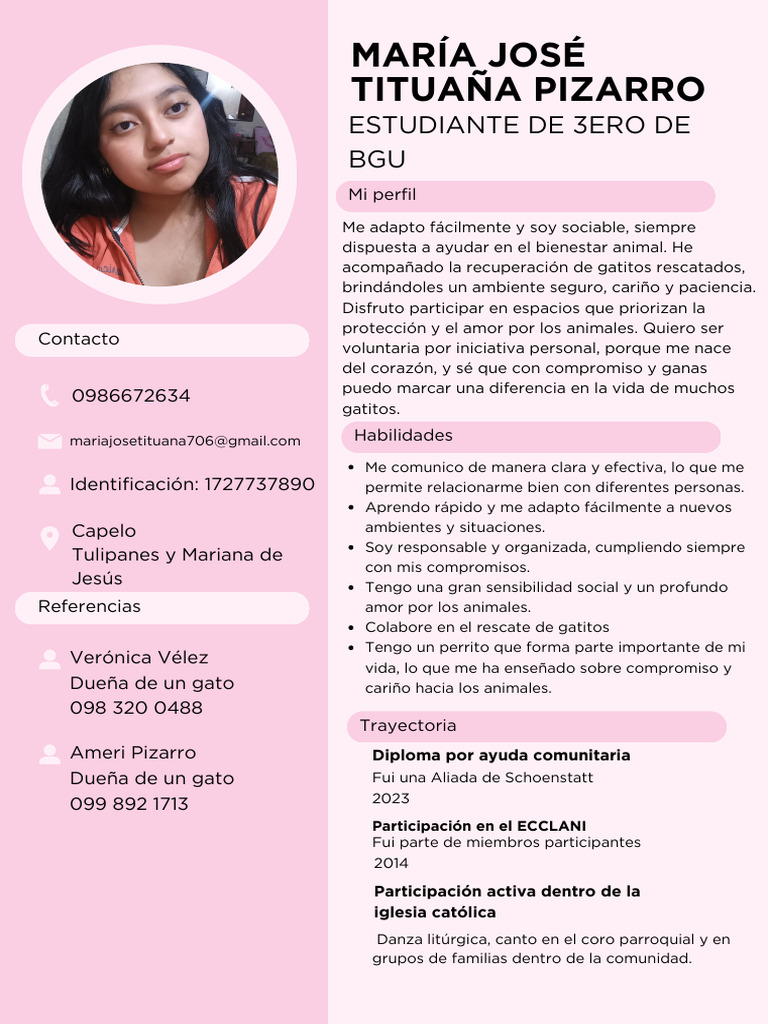 Hoja de Vida María José | PDF