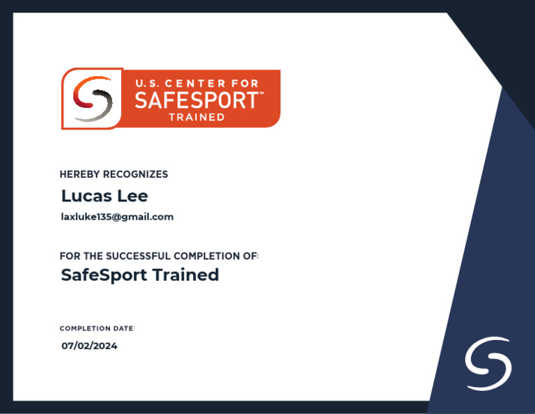 SafeSport Certificate Core v3 | PDF