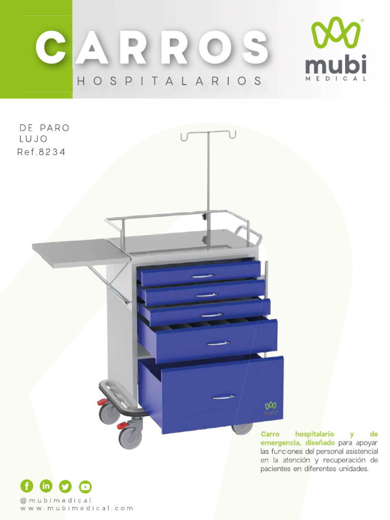 Carro de Paro Mubi Ref 8234 Ok | PDF | Acero | Reanimación cardiopulmonar