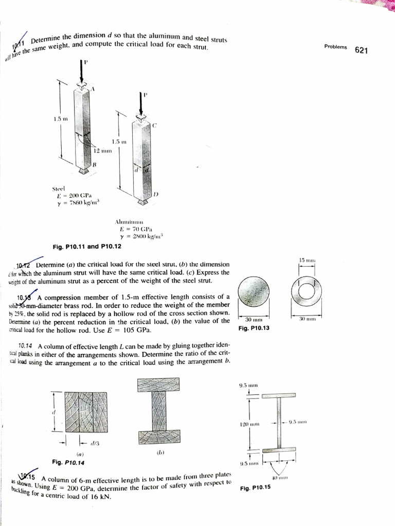 Unit IV Columns Extra Problems For Practice | PDF | Buckling ...