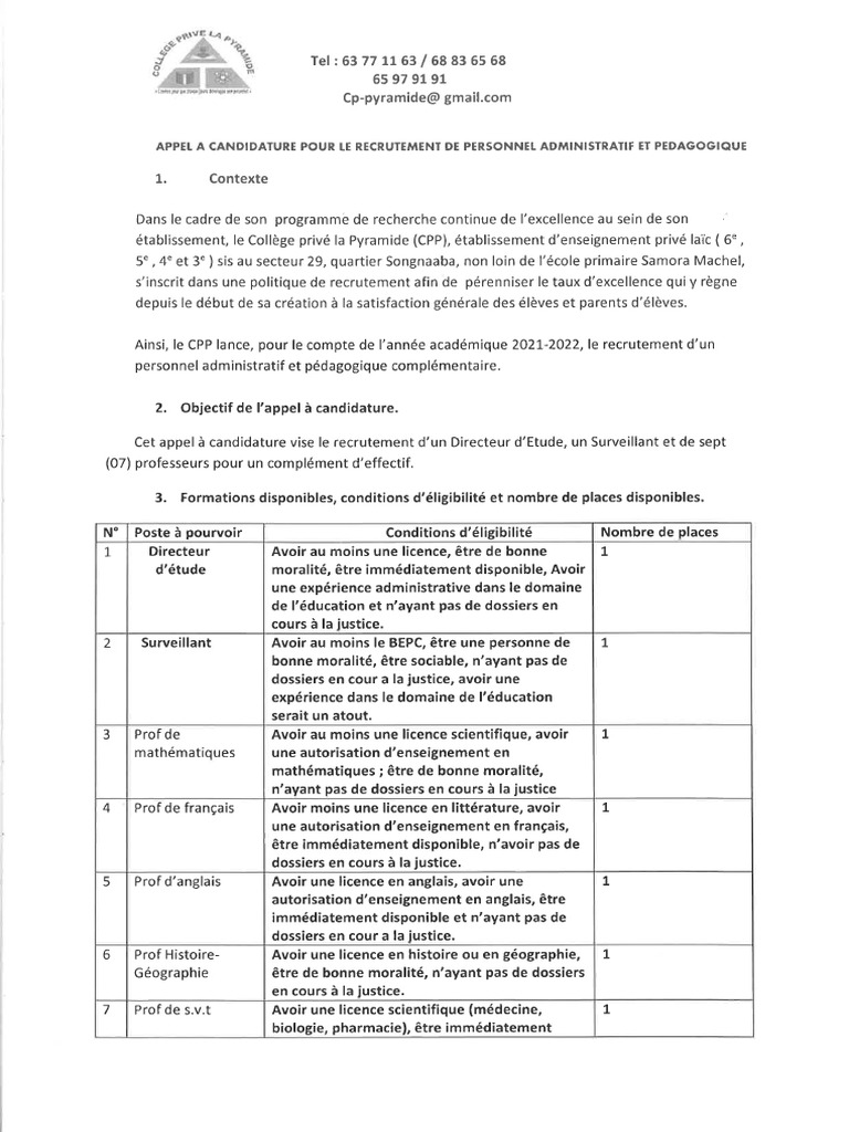 Recrutement CPP | PDF