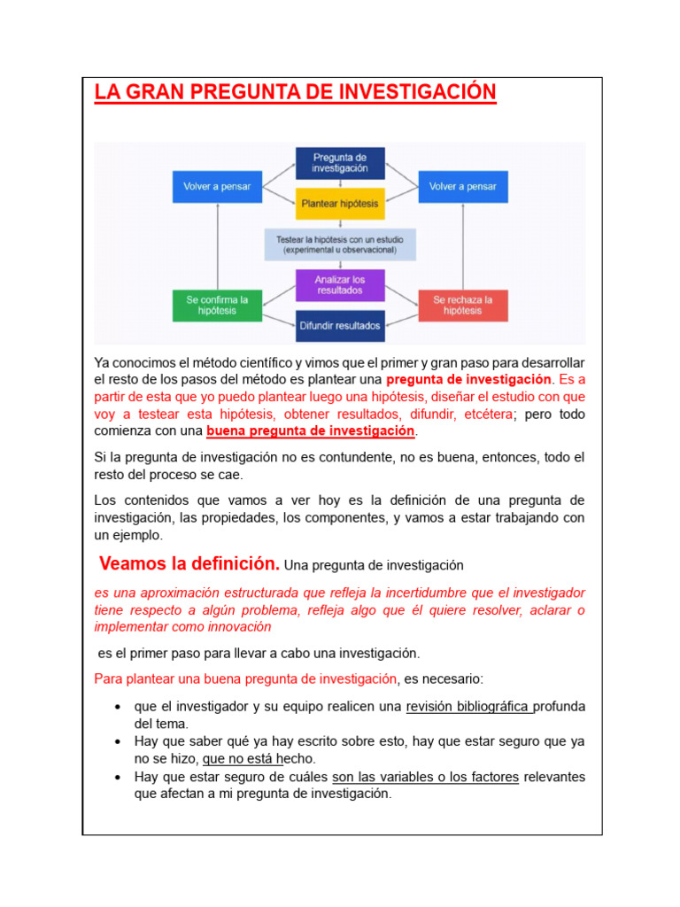 Cómo formular una pregunta de investigación | PDF | Hipótesis | Método ...