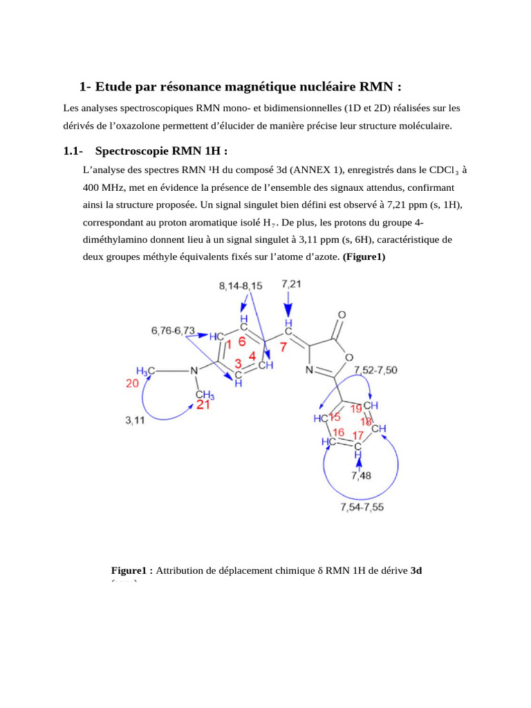 Analyse RMN des dérivés d'oxazolone | PDF | Résonance magnétique ...
