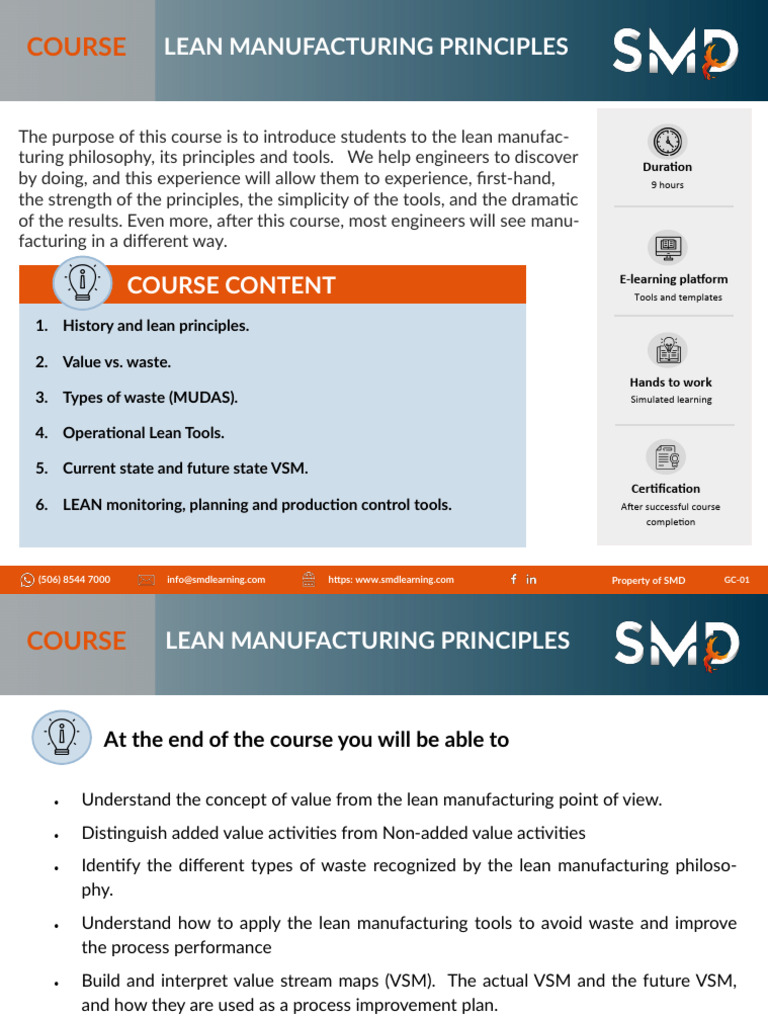Lean Manufacturing Principles Course | PDF