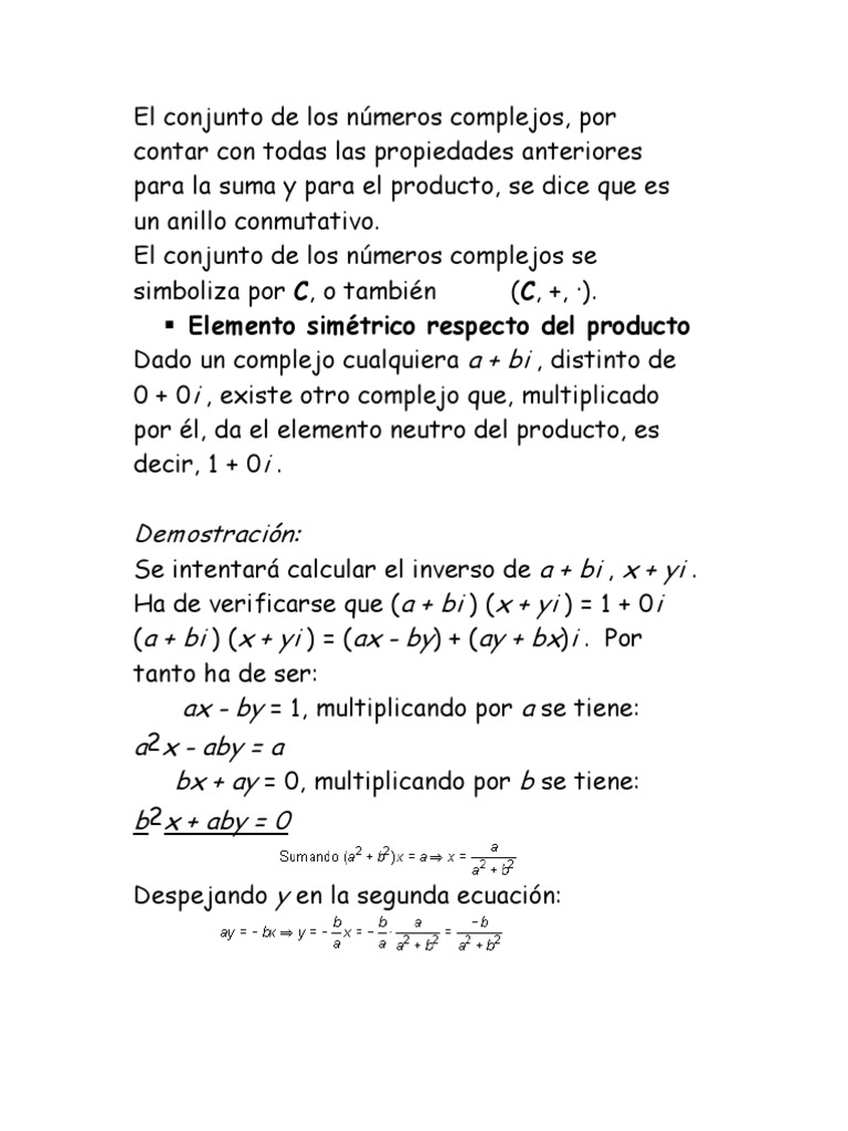El Conjunto de Los Números Complejos | PDF | Número complejo ...