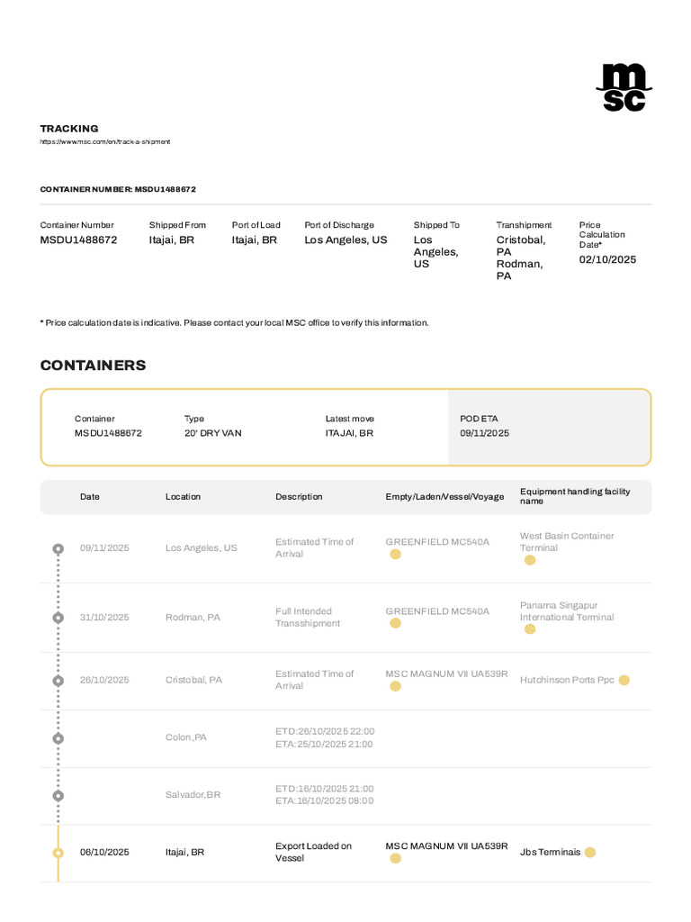 Shipping Container Tracking and Tracing - Michelangelo | PDF | Cargo ...