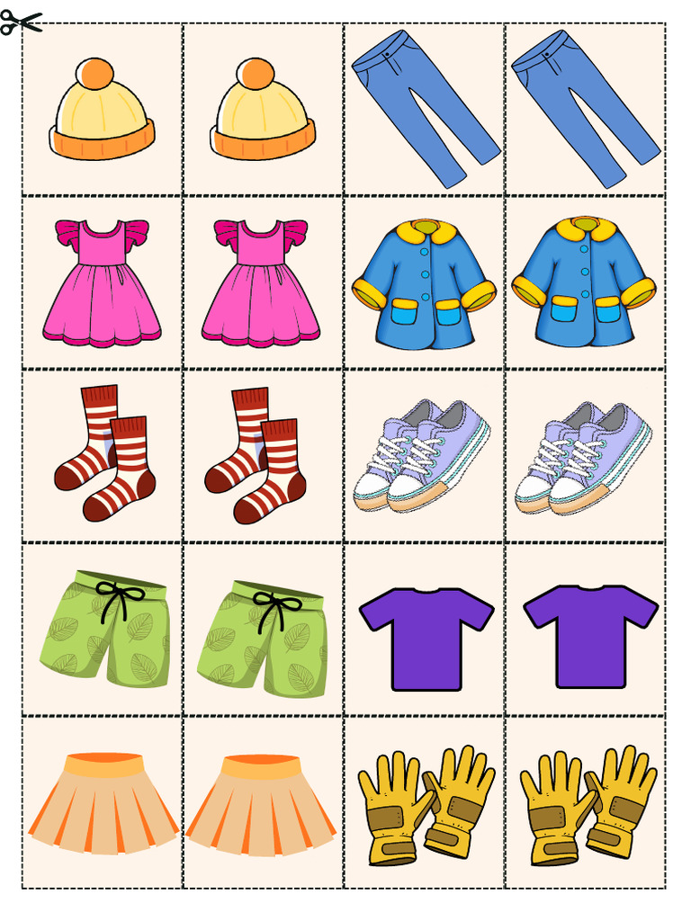 Clothes Memory Game | PDF