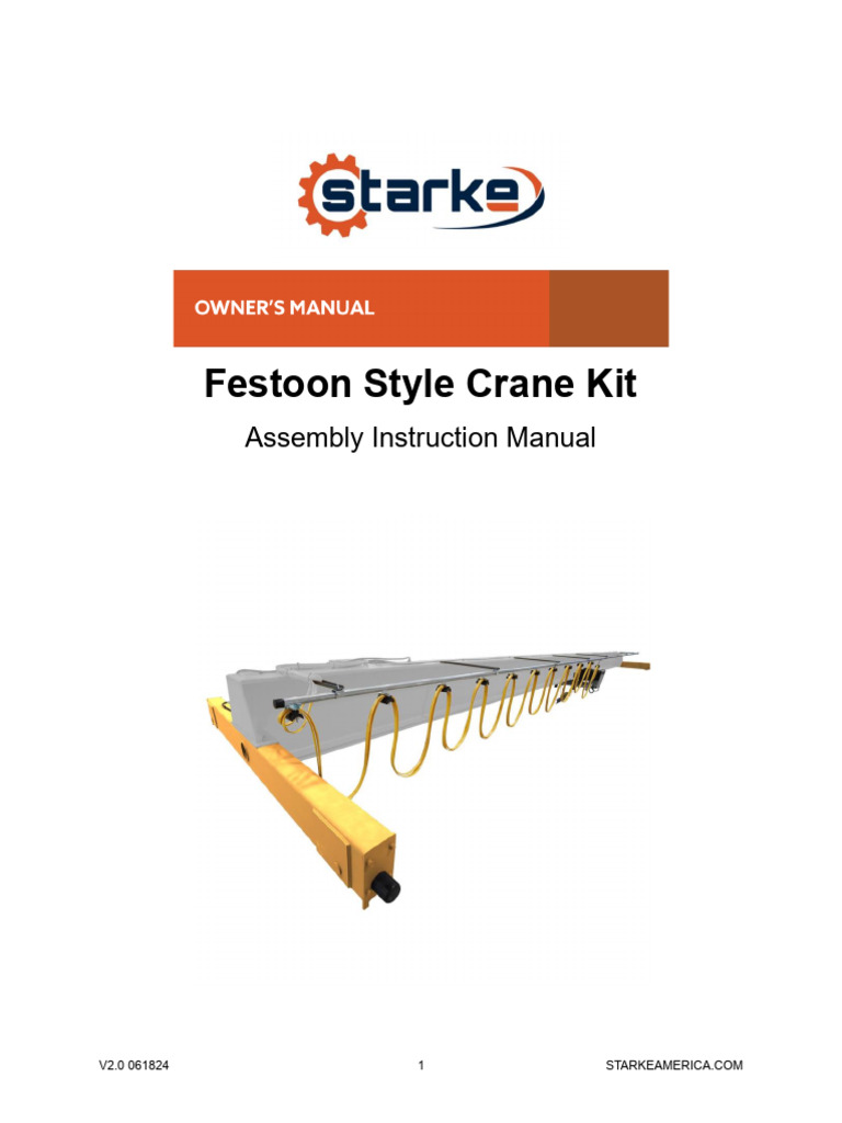 Festoon Style Crane Kit Manual 2.0 | PDF | Screw | Crane (Machine)