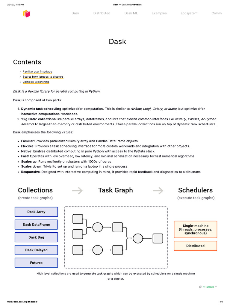Dask - Dask Documentation | PDF | Computing | Computer Programming