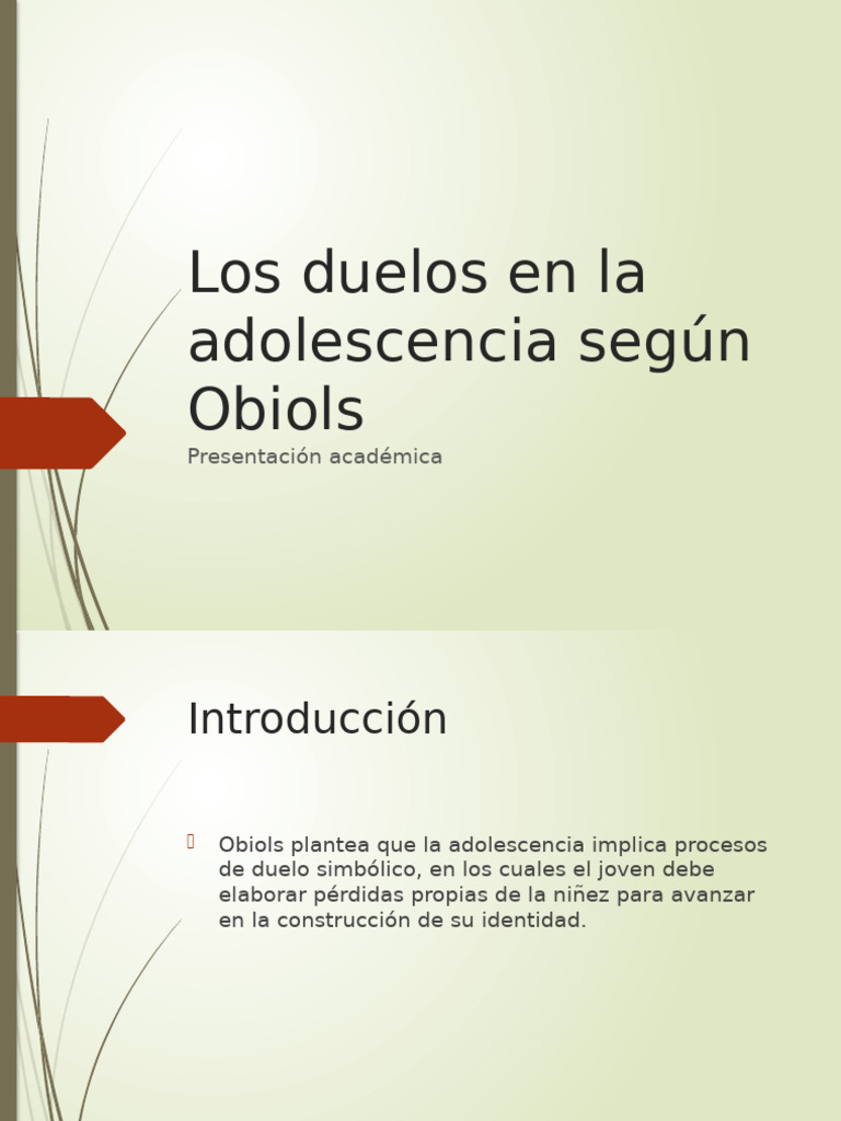 Duelos Adolescencia Obiols | PDF