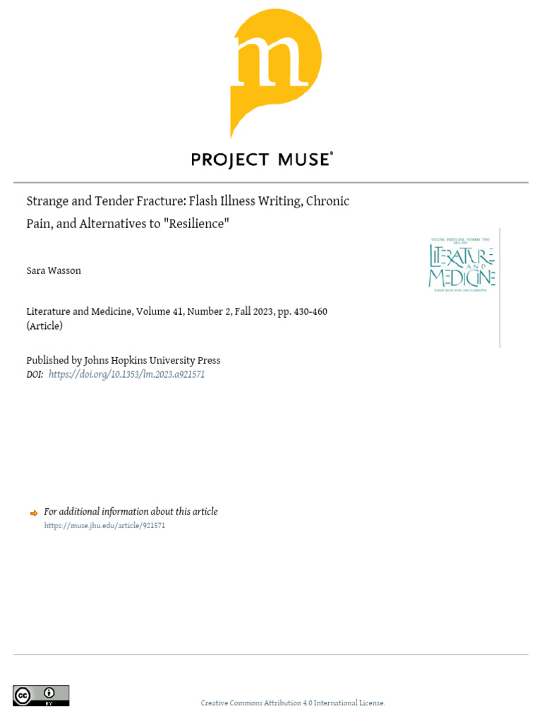 Project Muse 921571 | PDF | Psychological Resilience | Narrative