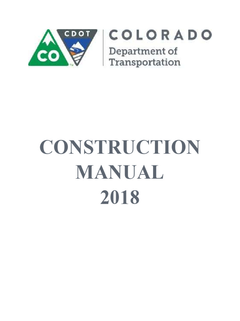 CDOT Construction Manual 2018 | PDF | Road Surface | Specification ...
