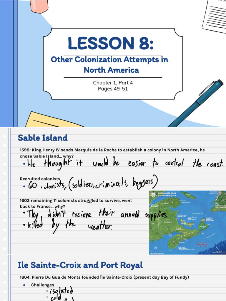 STUDENT Lesson 8 - Other Colonization Attempts in North America | PDF