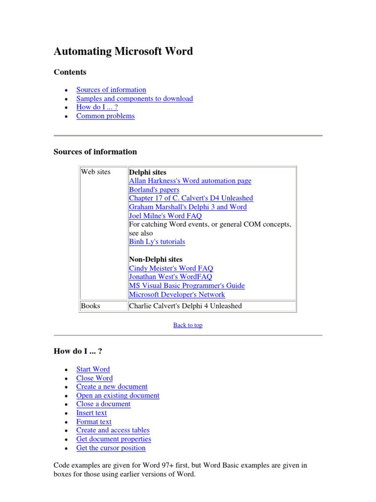 Automating Microsoft Word Pdf Microsoft Word Parameter Computer
