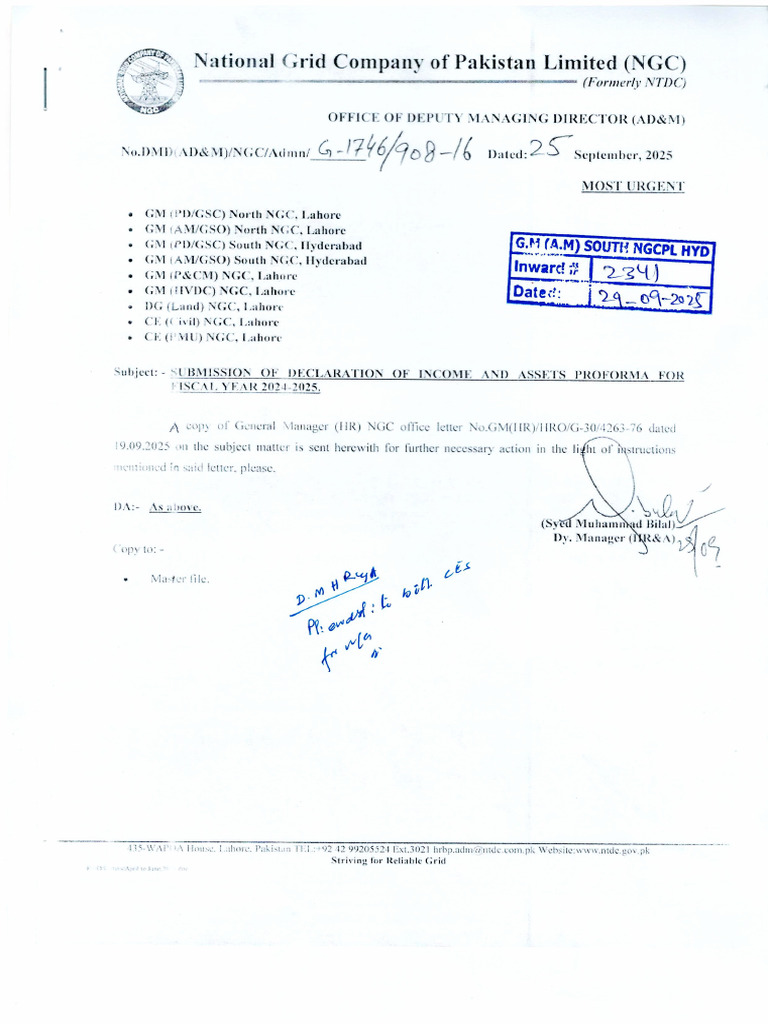 Submission of Declaration of Income and Assets Proforma For Fiscal Year 2024-2025 | PDF