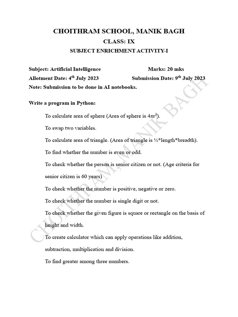 Sea - I Class Ix 2023-24 | PDF