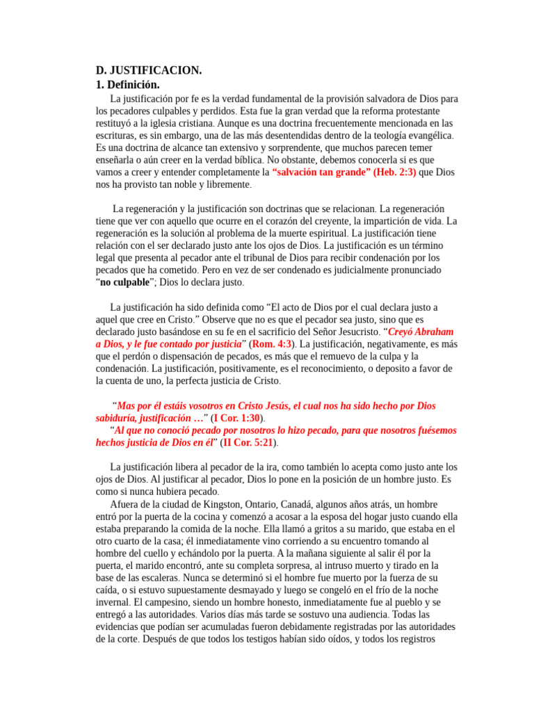 Justificación por Fe: Doctrina y Efectos | PDF | Justificación ...