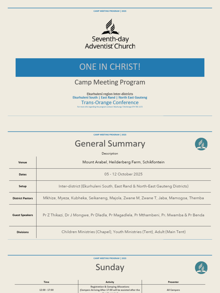 Camp Meeting Program October 2025 4 | PDF | Worship | Christian Worship ...