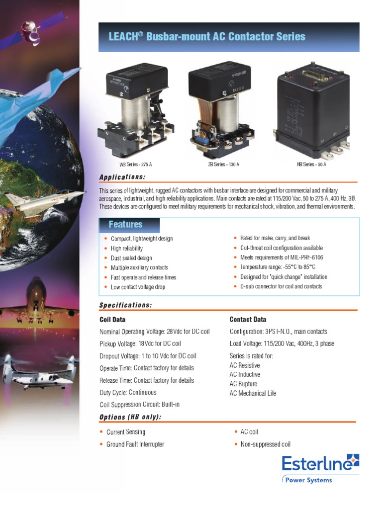 Busbar-Mount AC Contactor Series | PDF