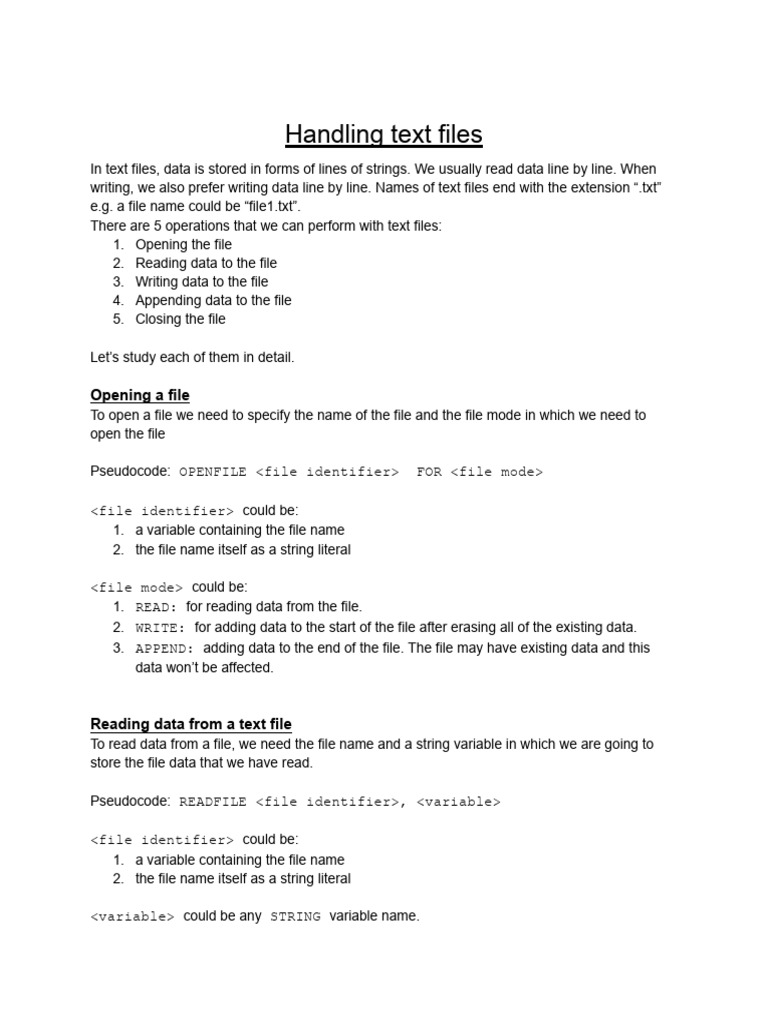 File Handling Notes A2 | PDF | Pointer (Computer Programming) | Data Type