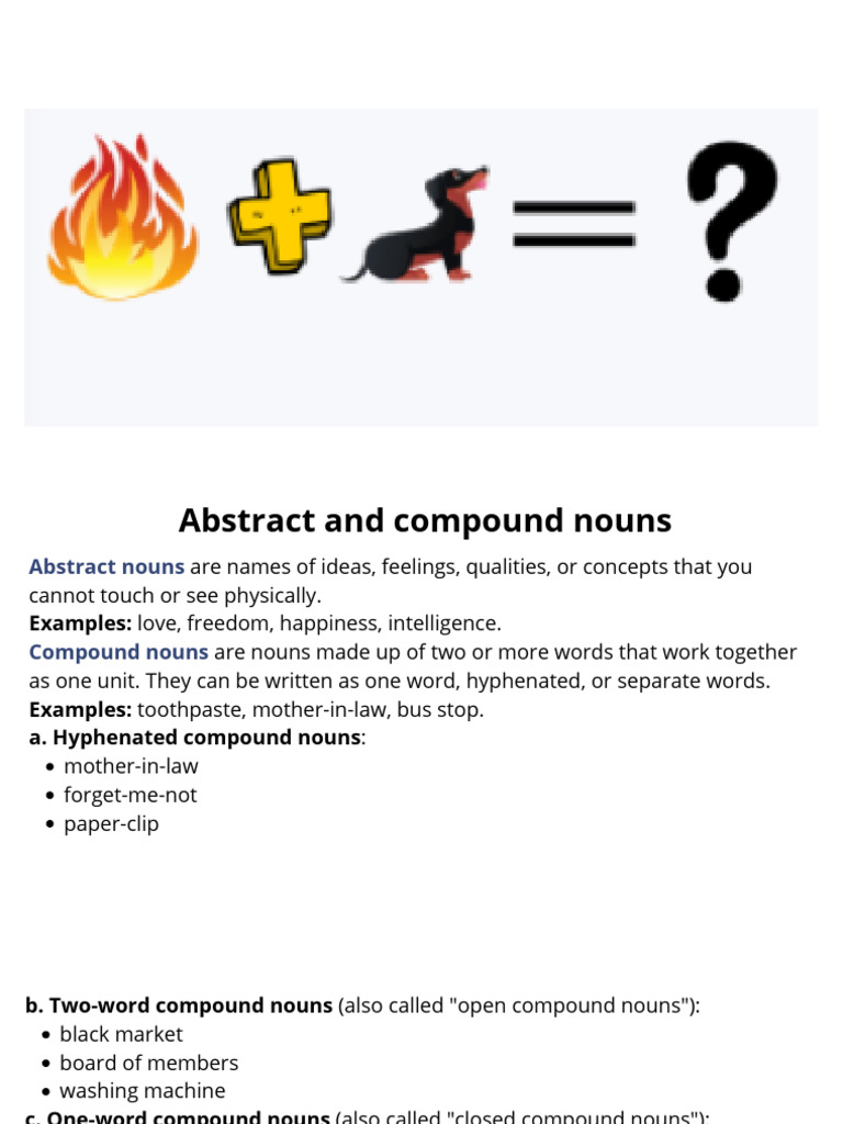 W10 6thG Grammar Compound Nouns | PDF