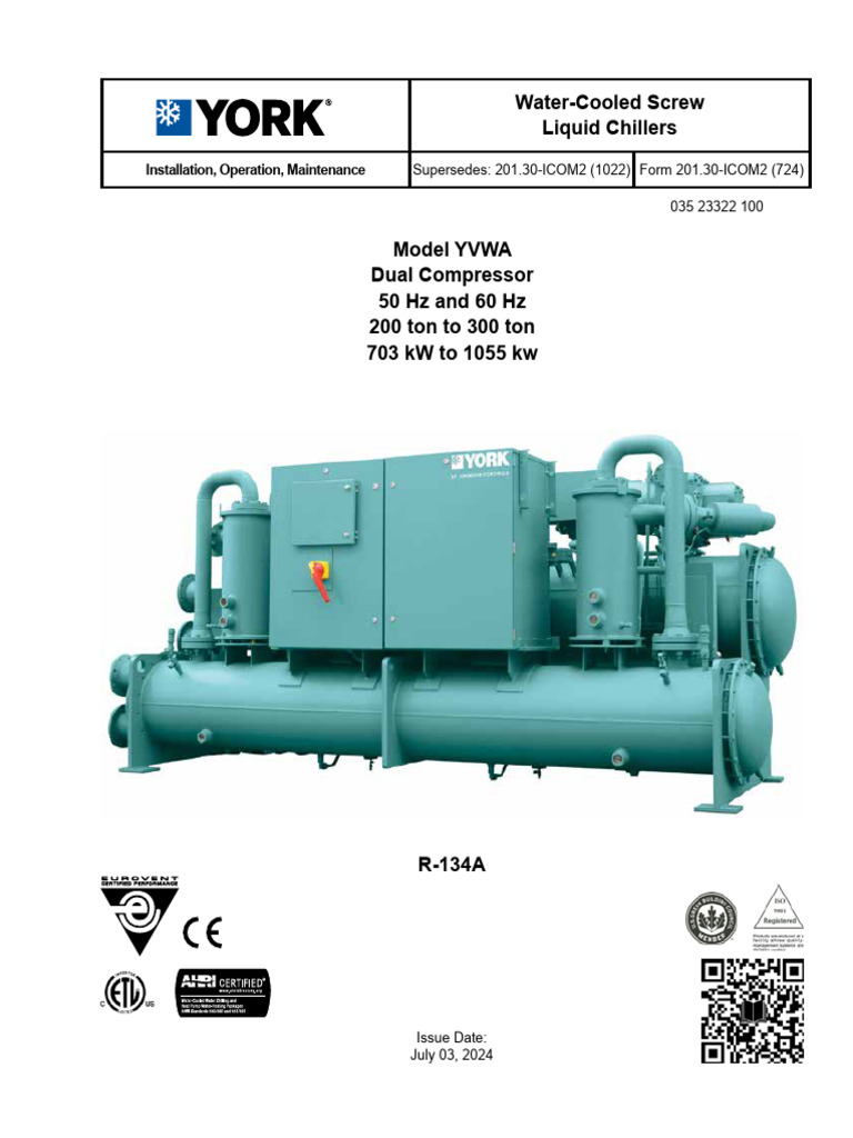 Ficha Tecnica Chiller YORK | PDF | Mechanical Engineering
