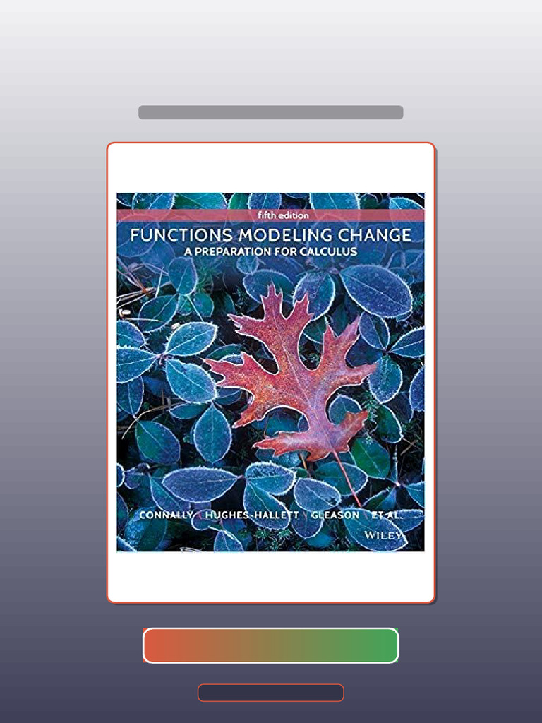 Functions Modeling Change a Preparation for Calculus 5th Edition Get It ...
