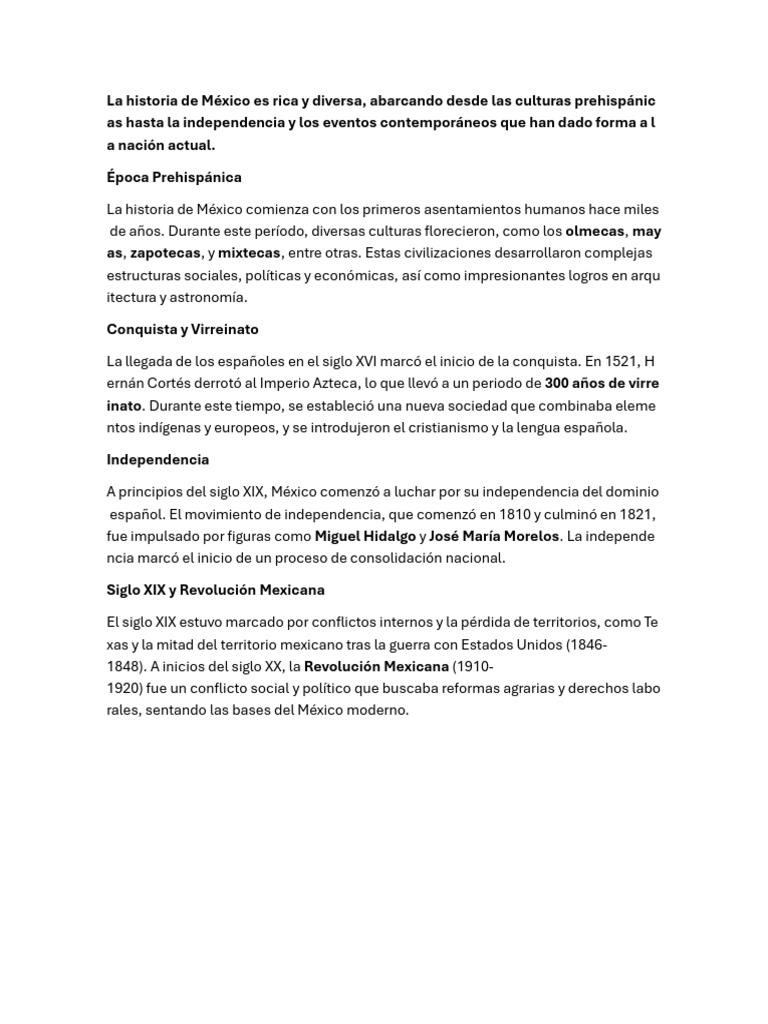 Historia de México: Culturas y Revolución | PDF