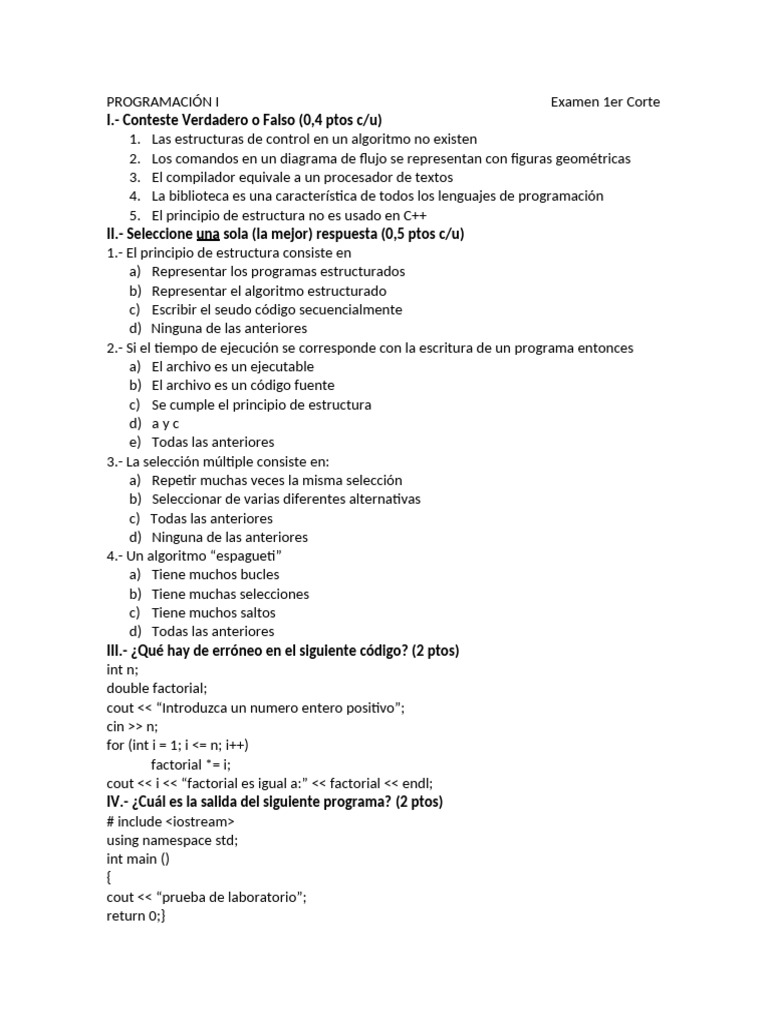 EX PROG1 1erparcial Oct2021-1 | PDF | C ++ | Arquitectura de sistemas