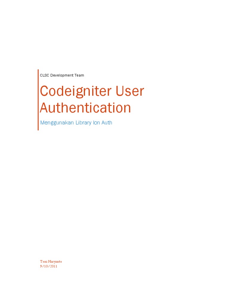 Ion Auth Codeigniter | PDF