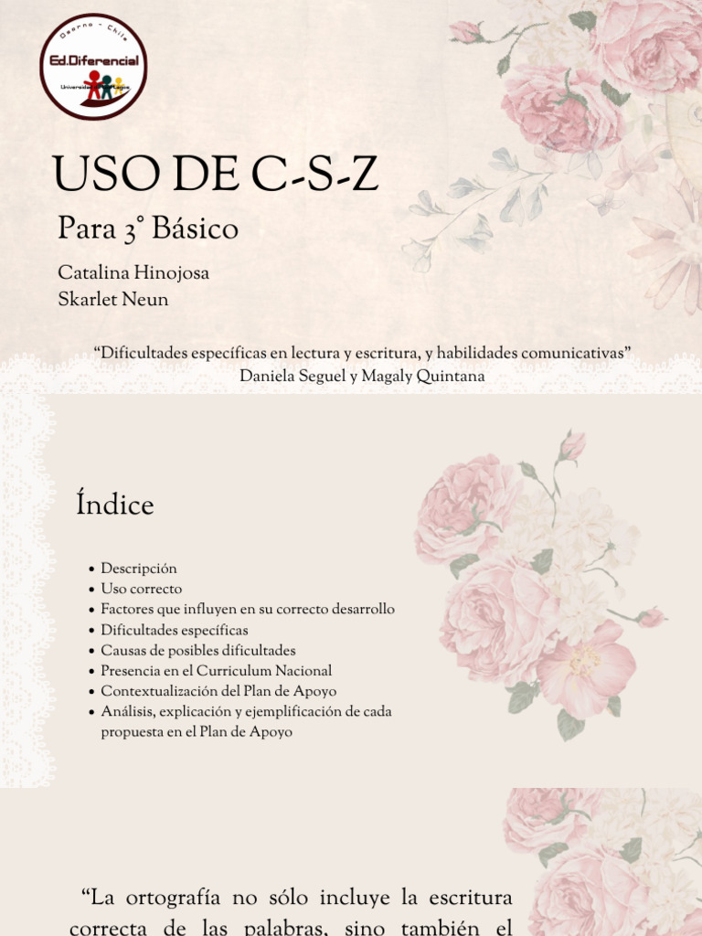 Mejora de Ortografía: Uso de C, S y Z | PDF | Ortografía | Plan de estudios