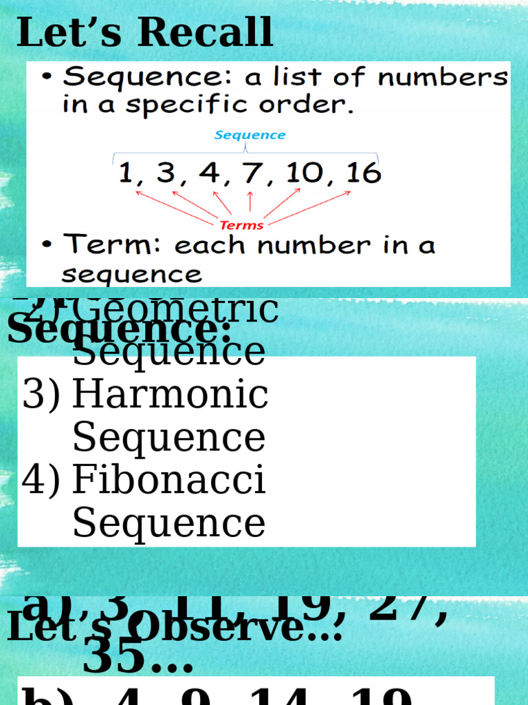 Gen-Math-Arithmetic-Sequence - 1.6 | PDF