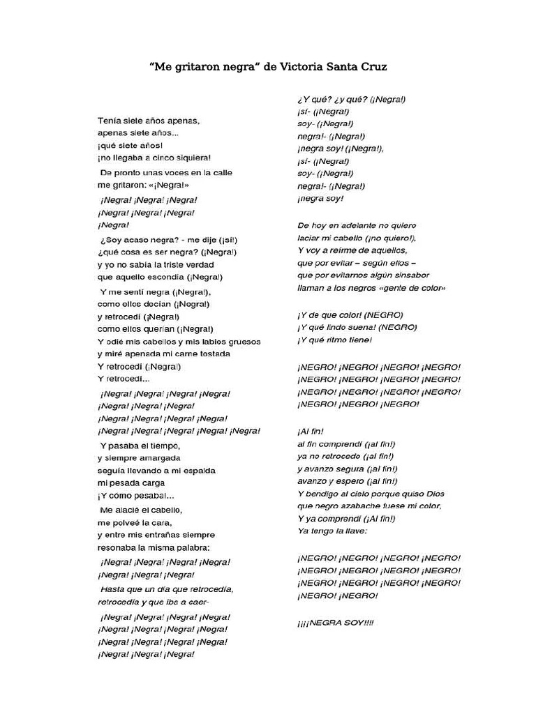 Me Gritaron Negra | PDF