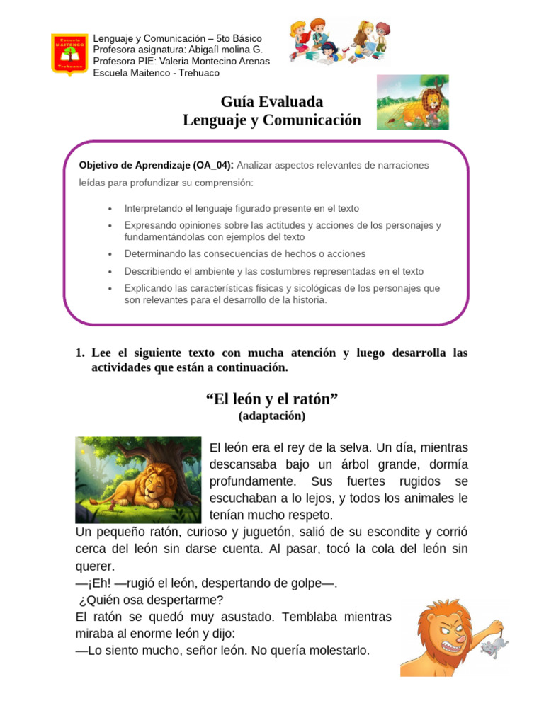 Guía Evaluada Respuestas | PDF | León