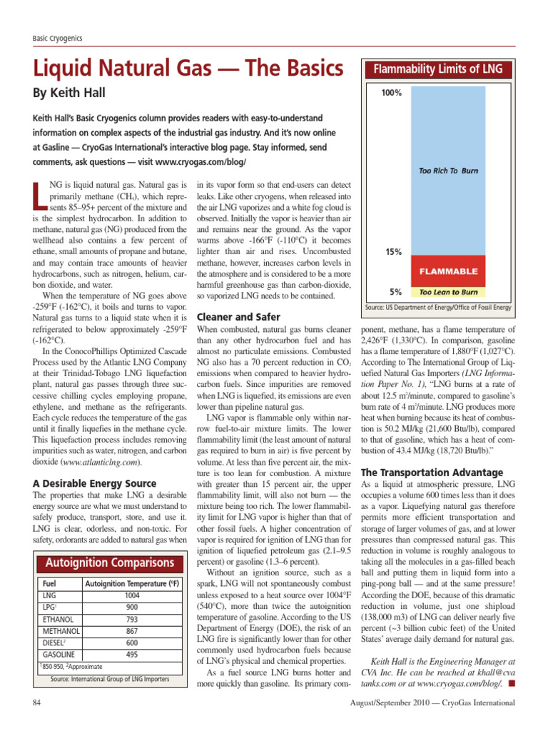 0810 LNG Basic Cryogenics Hall | PDF | Natural Gas | Liquefied Natural Gas