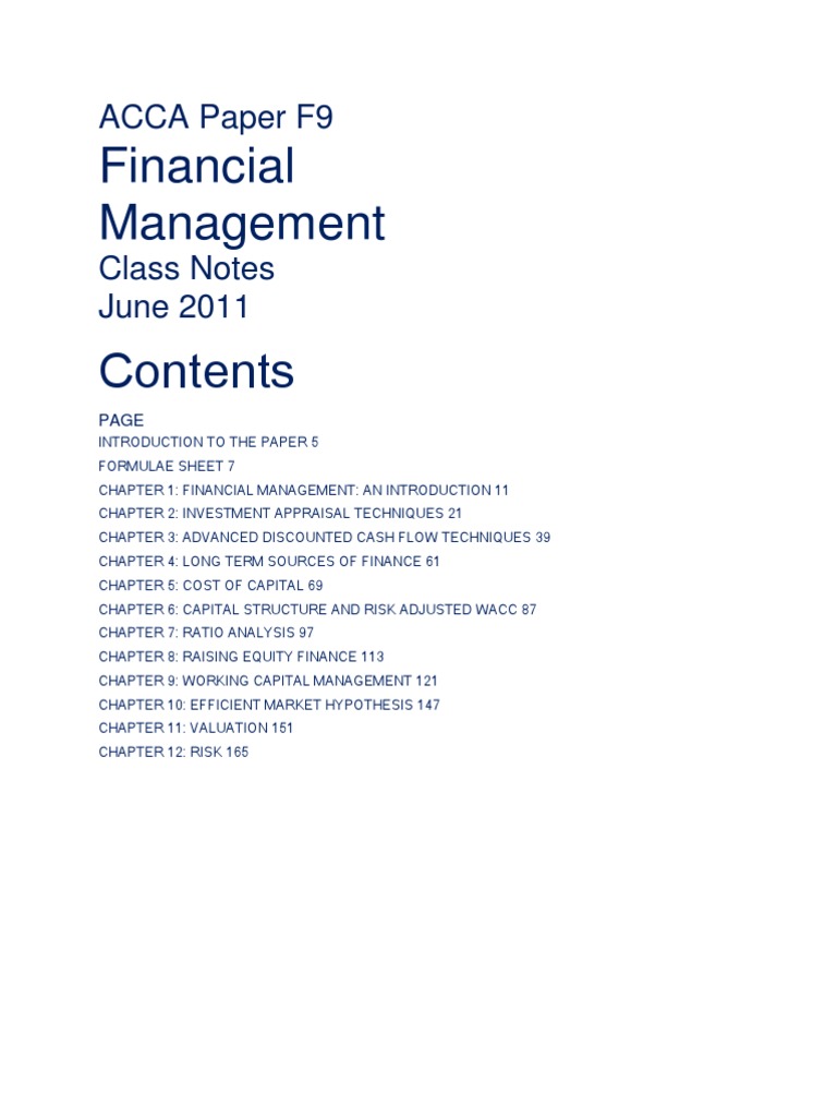 Acca Paper f9 | PDF | Net Present Value | Internal Rate Of Return