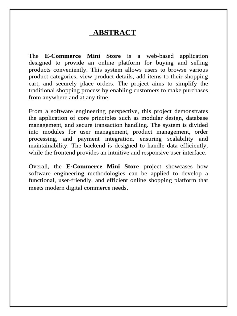 E-Commerce Mini Store Development Guide | PDF | Software Testing | Use Case