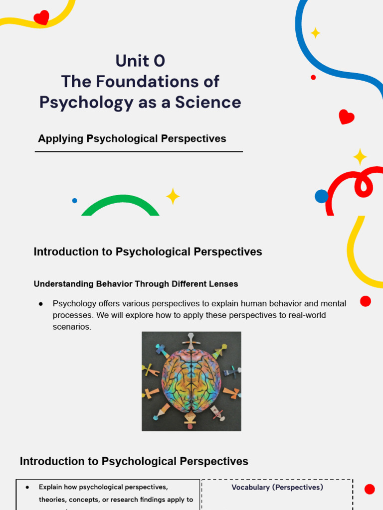 Understanding Major Psychological Perspectives | PDF | Psychology ...