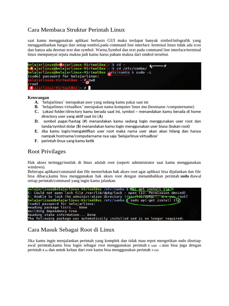 Panduan Membaca Perintah Linux | PDF