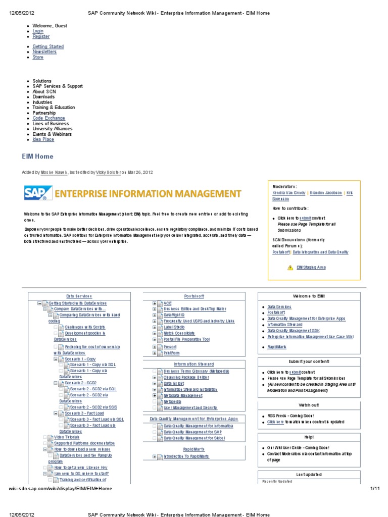 SAP Community Network Wiki - Enterprise Information Management - EIM ...