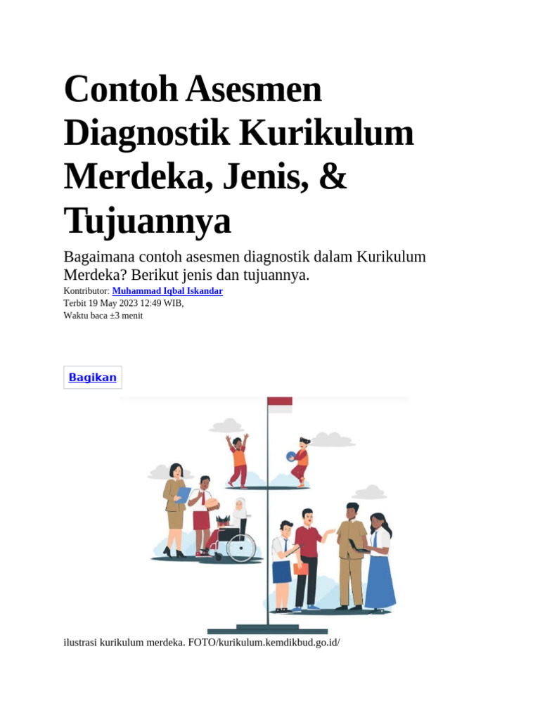 Asesmen Diagnostik dalam Kurikulum Merdeka | PDF