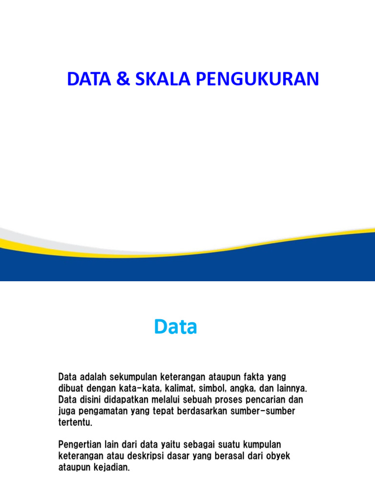 Jenis dan Skala Pengukuran Data | PDF
