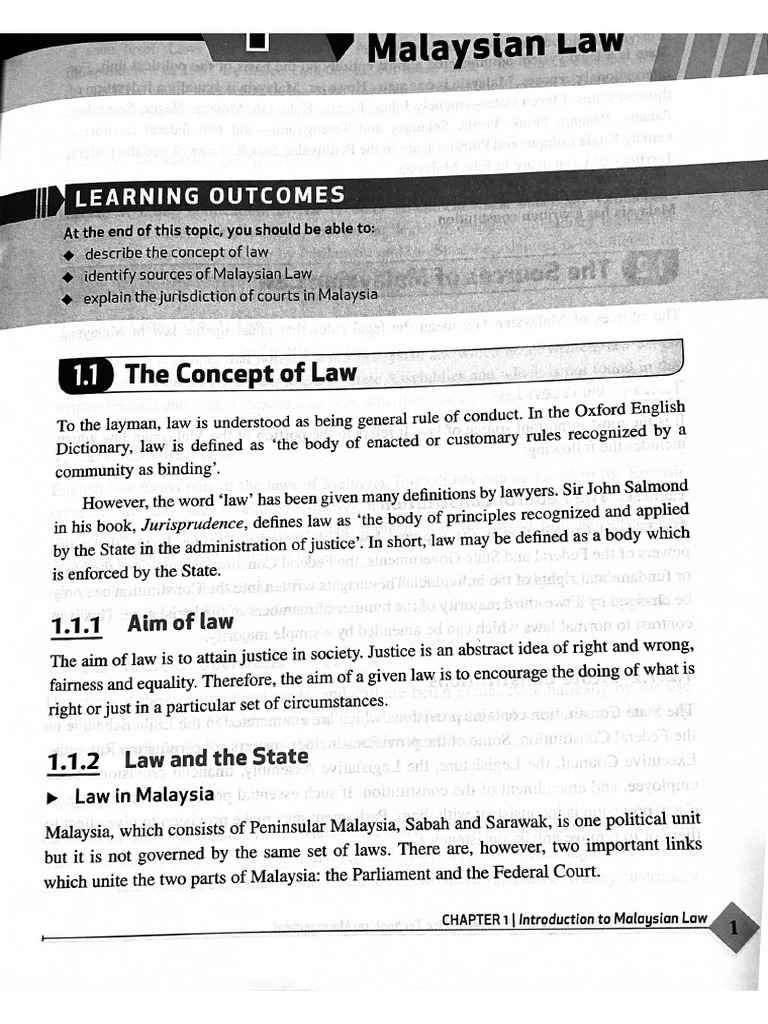 Law Chapter 1 | PDF