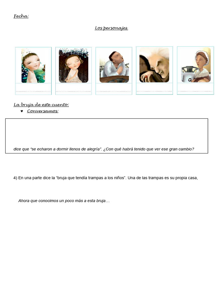 Los Personajes Del Cuento. H y G | PDF