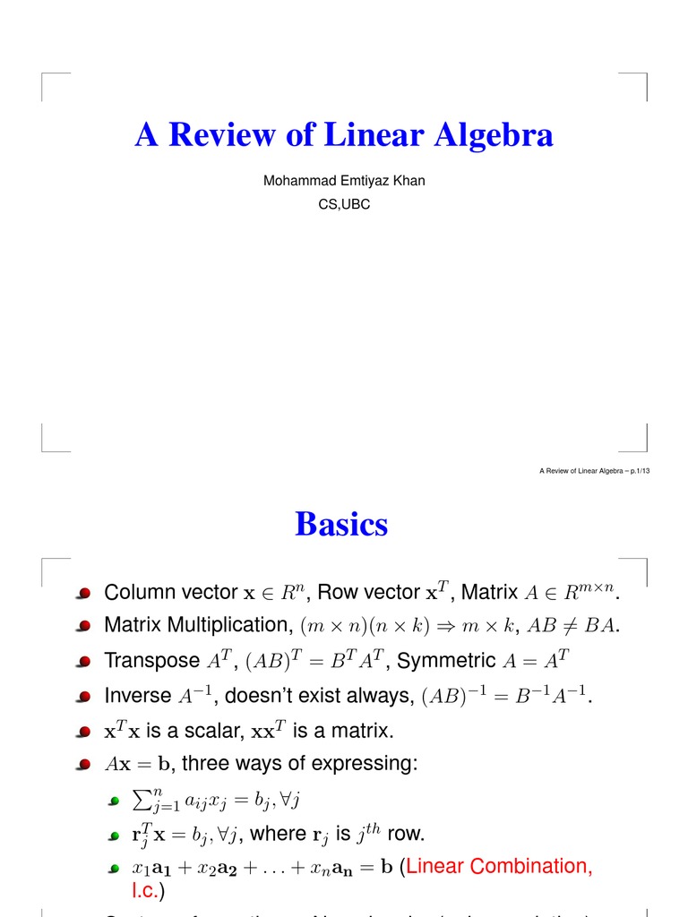 Lin Algebra | Linear Algebra | Eigenvalues And Eigenvectors