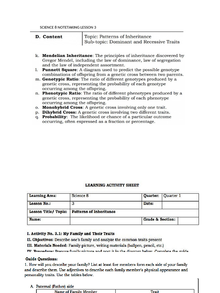 Science 8 Notetaking Lesson 3 q1 | PDF
