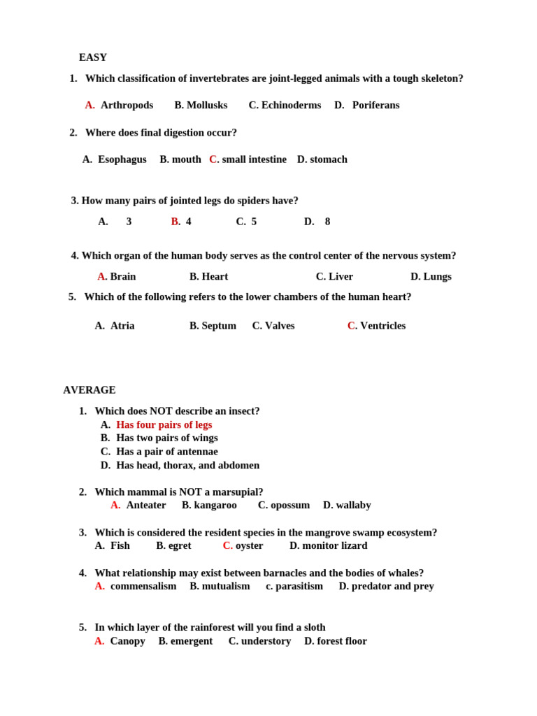 Sci 6 Questions For Quiz Bee 2 | PDF
