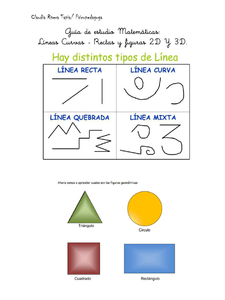 Guia de Matematicas - Lineas Rectas y Curvas | PDF | Triángulo ...