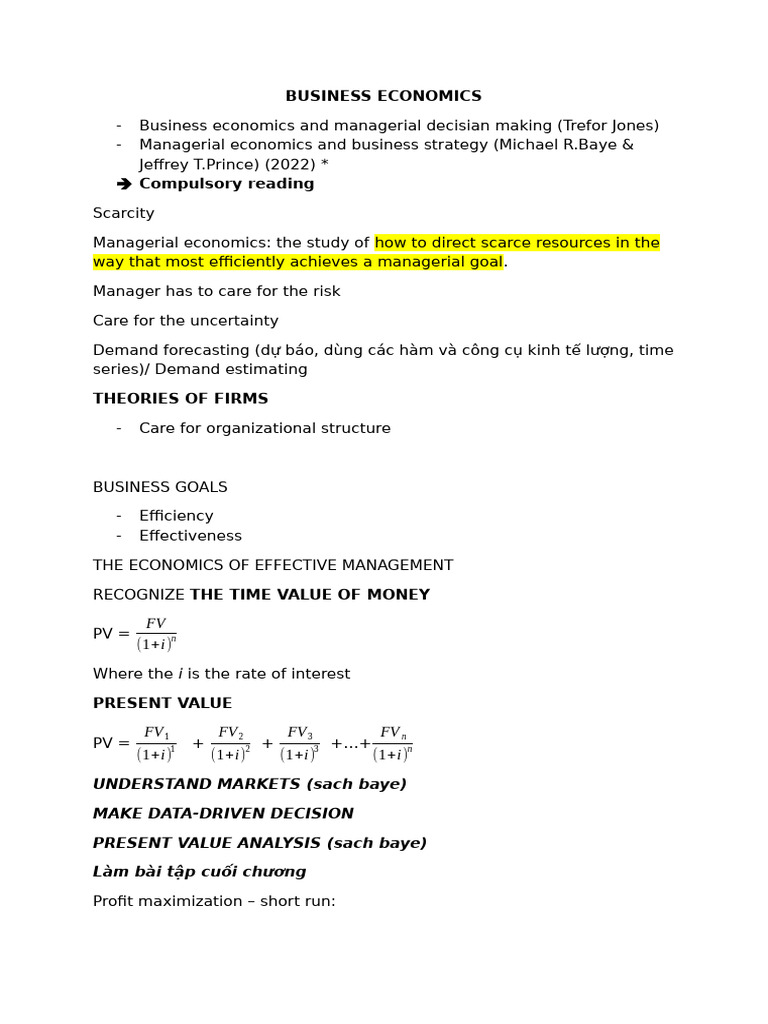 Business Economics | PDF